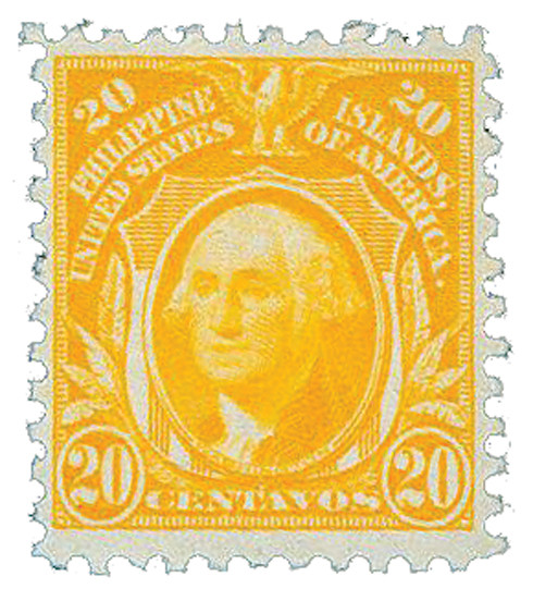 PH297 - 1917 20c Washington, Orange Yellow, Philippines Regular Issue ...
