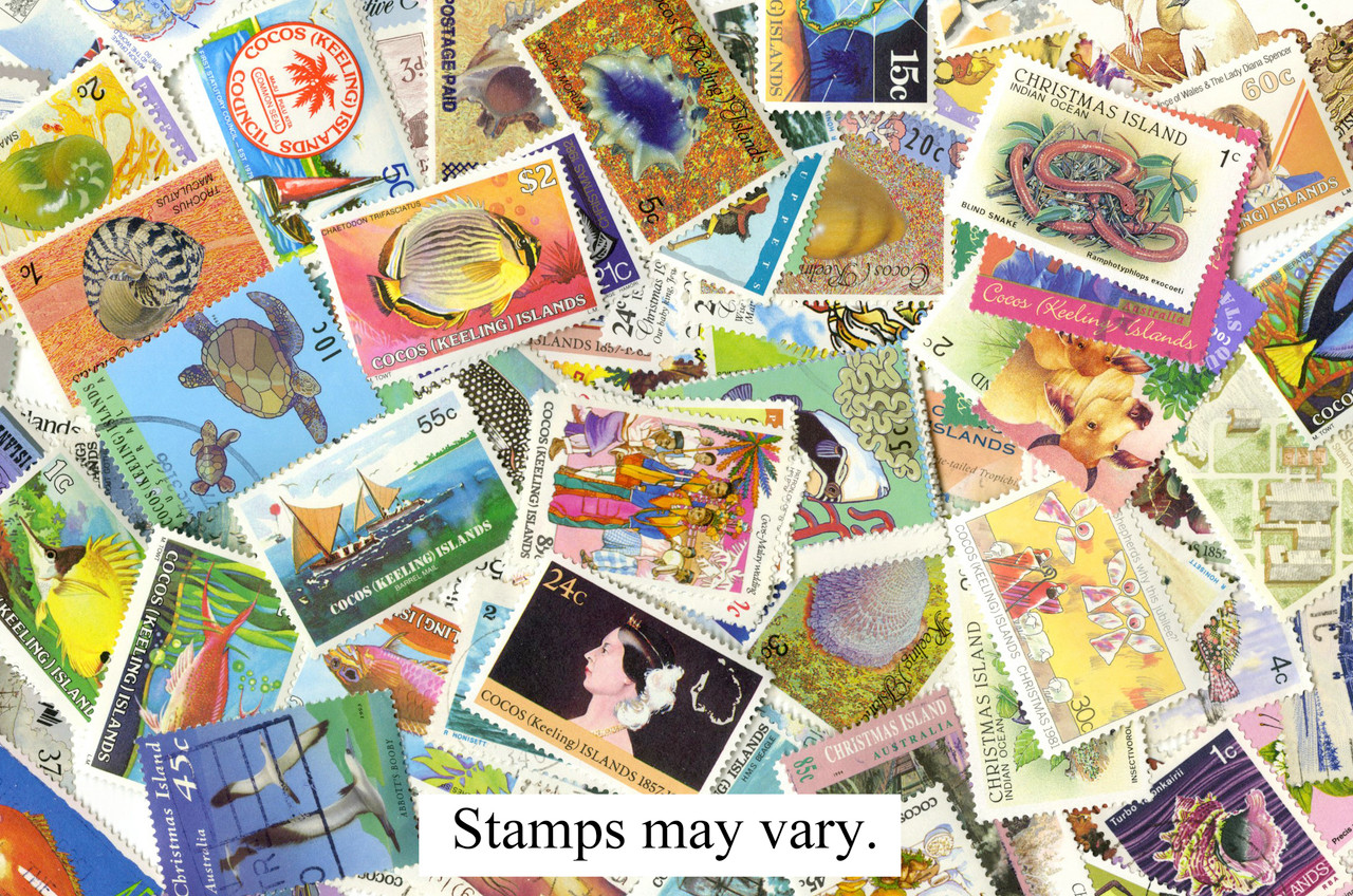 MP1343 - Cocos Island, 150 Different Stamps - Mystic Stamp Company