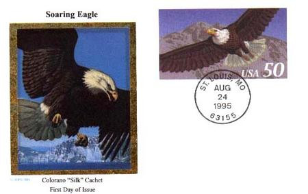 UXC26 - 1995 50c Air Mail First Day Postal Card, Soaring Eagle - Mystic ...