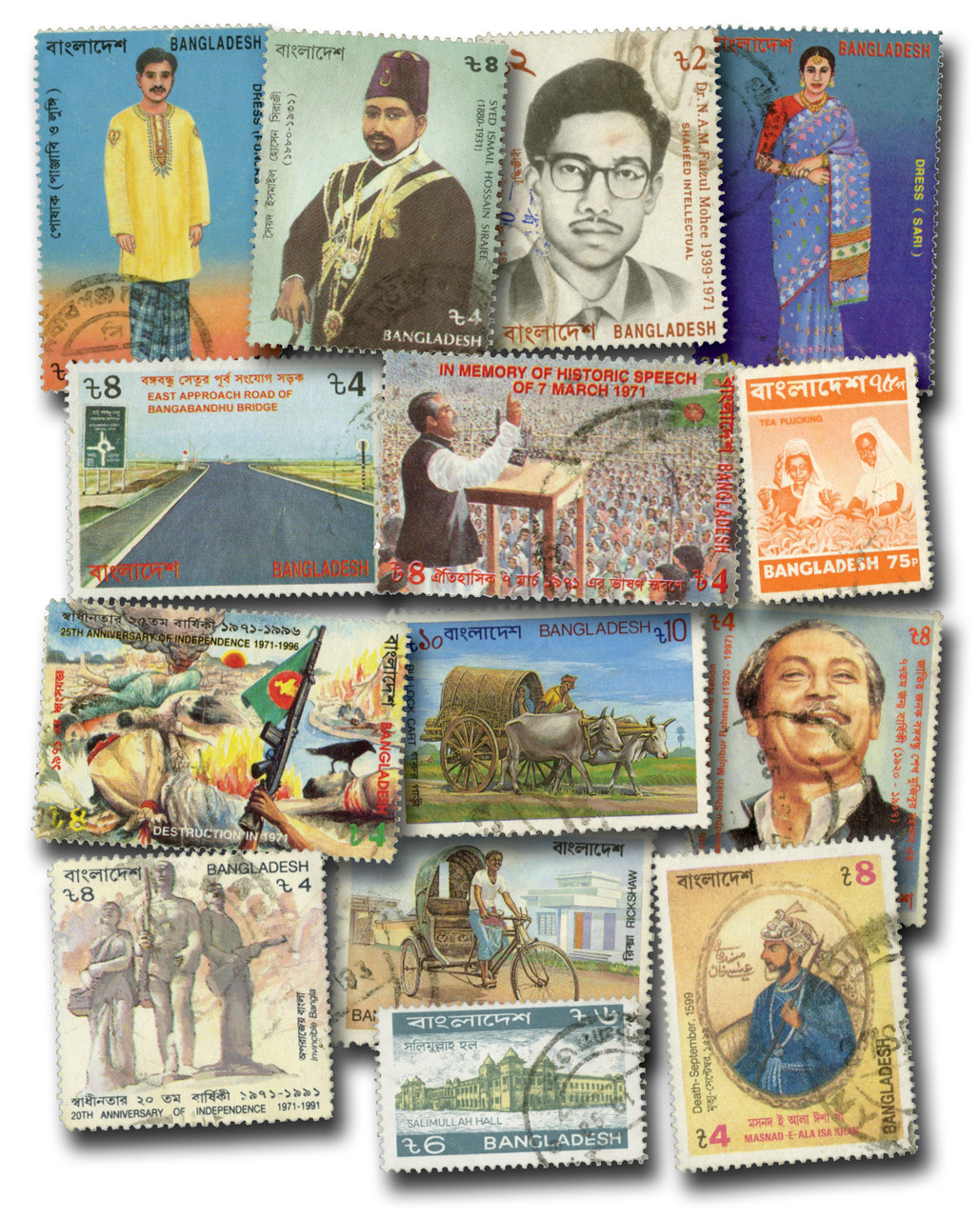 MP1201 - Bangladesh, 500 Different Stamps - Mystic Stamp Company
