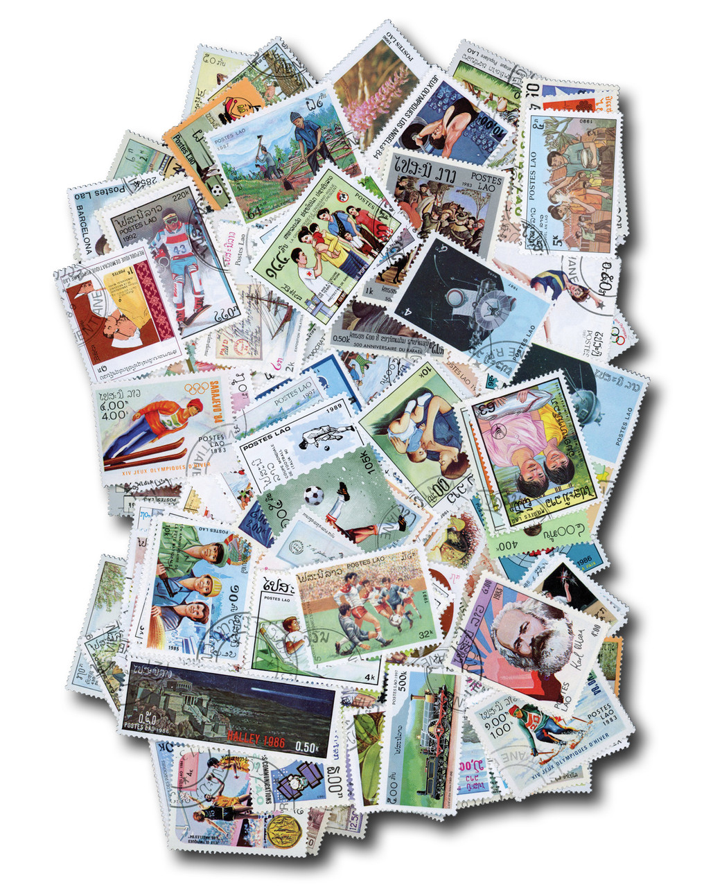 MP1615 - Laos, 200 Different Stamps - Mystic Stamp Company