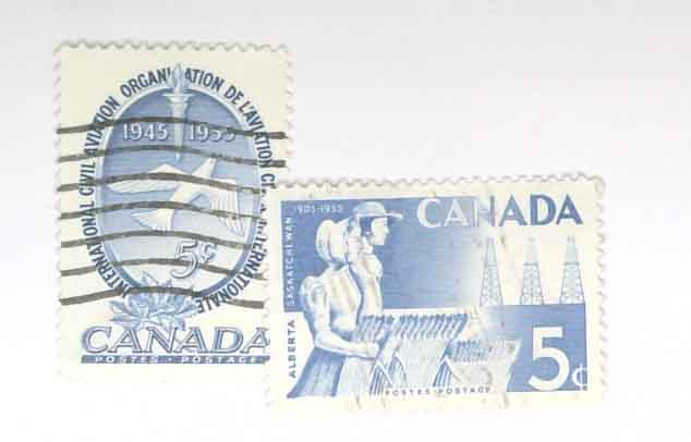 354-55 - 1955 Canada - Mystic Stamp Company