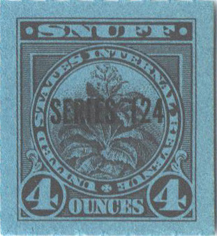 TE1067a - 1954, 4oz Snuff Tax Revenue Stamps - Series 124 - Mystic ...