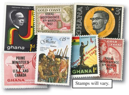 MP1481 - Ghana & Gold Coast, 300 Different Stamps - Mystic Stamp Company