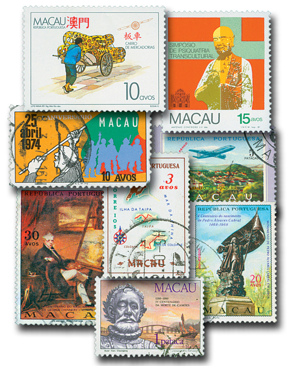 MP1012 - Macao, 25 Different Stamps - Mystic Stamp Company
