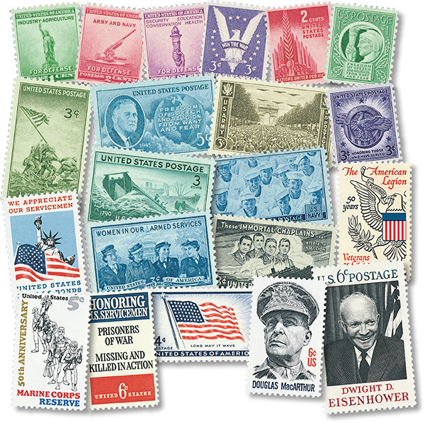899//1499 - 1940-73 US World War II, Collection of 32 Mint Stamps ...