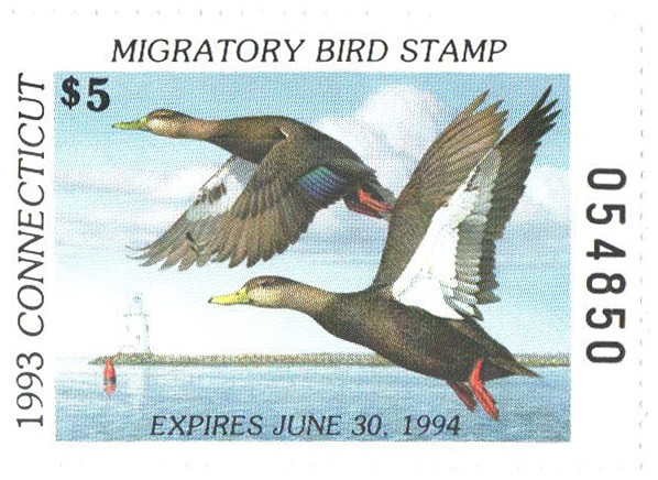 SDCT1 - 1993 Connecticut State Duck Stamp - Mystic Stamp Company