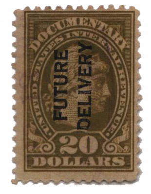 RC15 - 1918-34 $20 Future Delivery Stamp - type I, olive bister ...