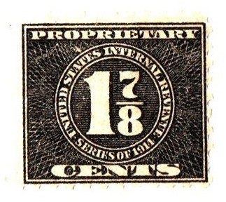 RB52 - 1914 17/8c Proprietary Revenue Stamp, Black, Double Line ...