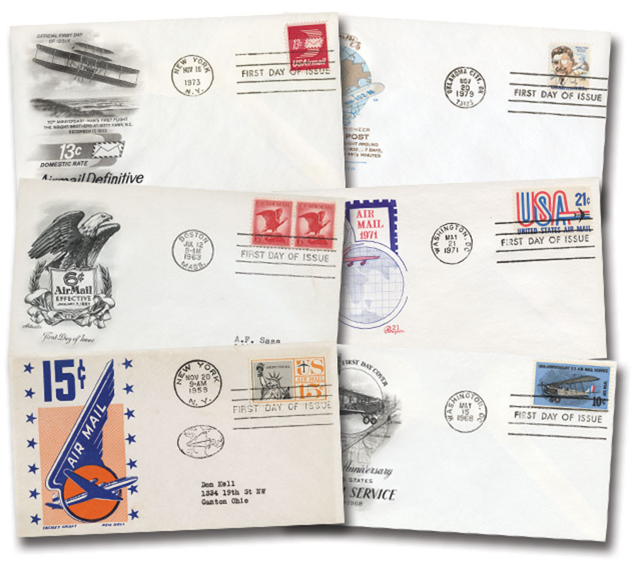 M12239 - 35 Different Airmail First Day Covers - Mystic Stamp Company