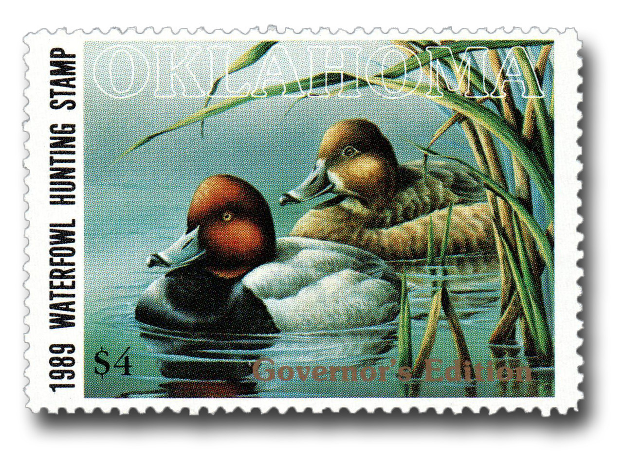 SDOK10a - 1989 $4.00 Oklahoma State Duck, Governor's Edition - Mystic ...