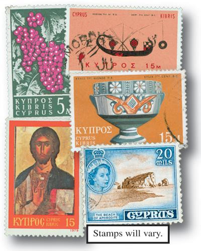MP1361 - Cyprus, 600 Different Stamps - Mystic Stamp Company