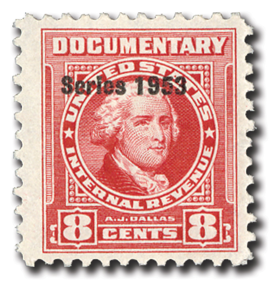 R625 - 1953 8c U.S. Internal Revenue Stamp, Carmine - Mystic Stamp Company