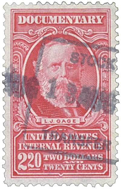 R671 - 1954 $2.20 U.S. Internal Revenue Stamp, Carmine, No Overprint ...