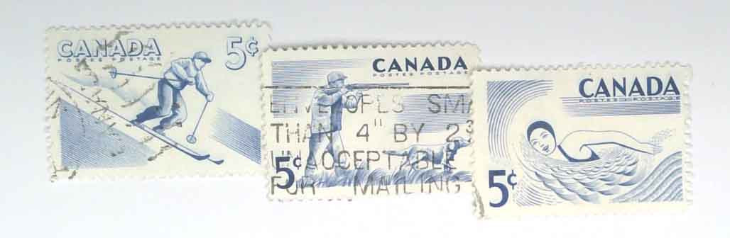 366-68 - 1957 Canada - Mystic Stamp Company