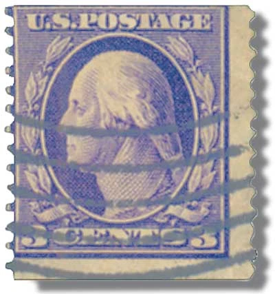 389 - 1910 3c Washington, Deep Violet, Single Line Watermark, Type I ...