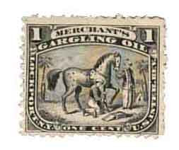 RS178d - 1878-83 1c Merchant's Gargling Oil, Black, Double Line ...