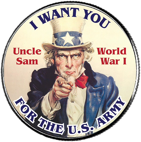 NA115 - Patriotic Uncle Sam WWI Coin - Mystic Stamp Company
