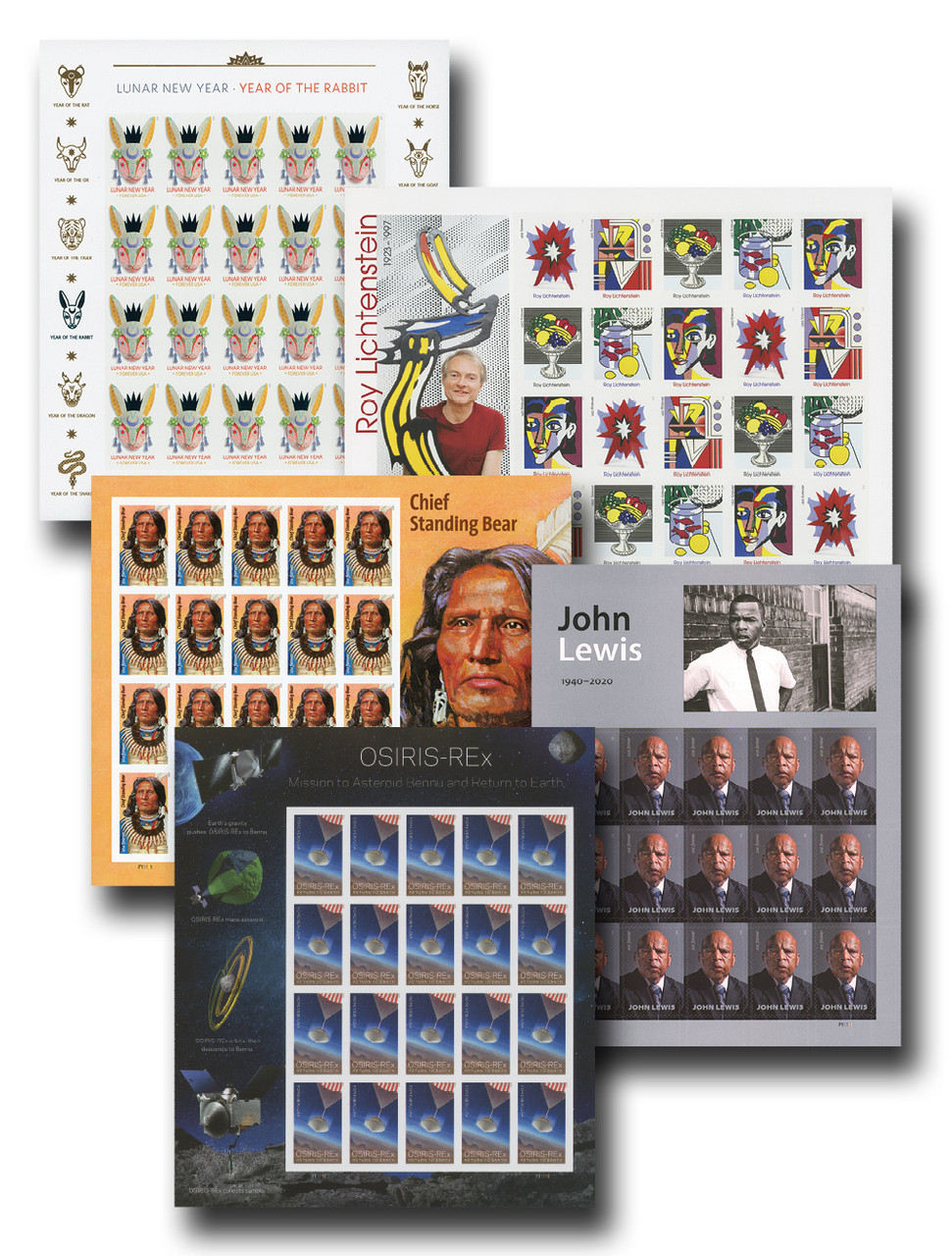 5744//5820 - 2023 Commemorative Sheets, 5 Mint Sheets - Mystic Stamp ...
