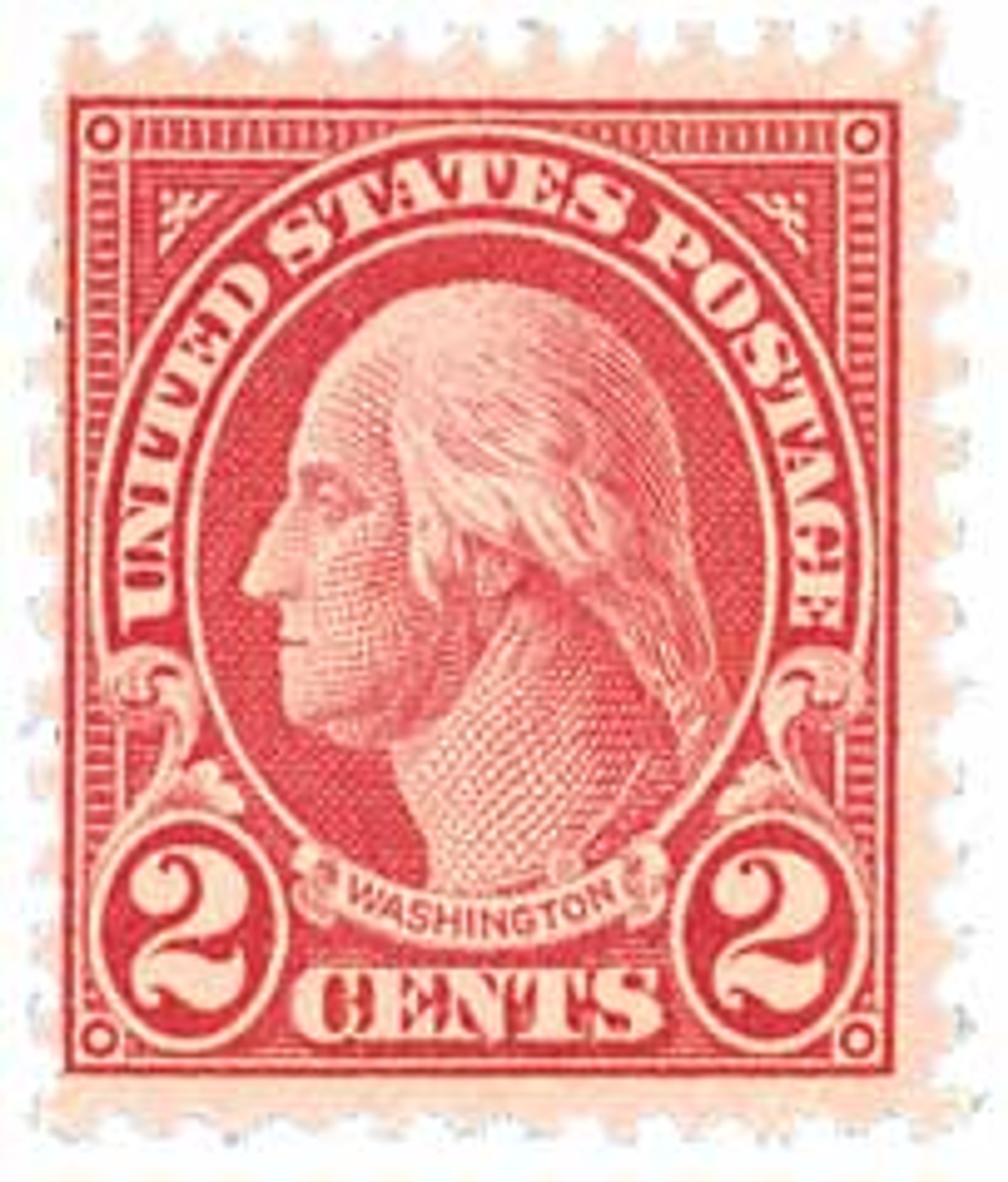 634A - 1928 2c Washington, Carmine, Type II, Perf. 11x10.5 - Mystic ...