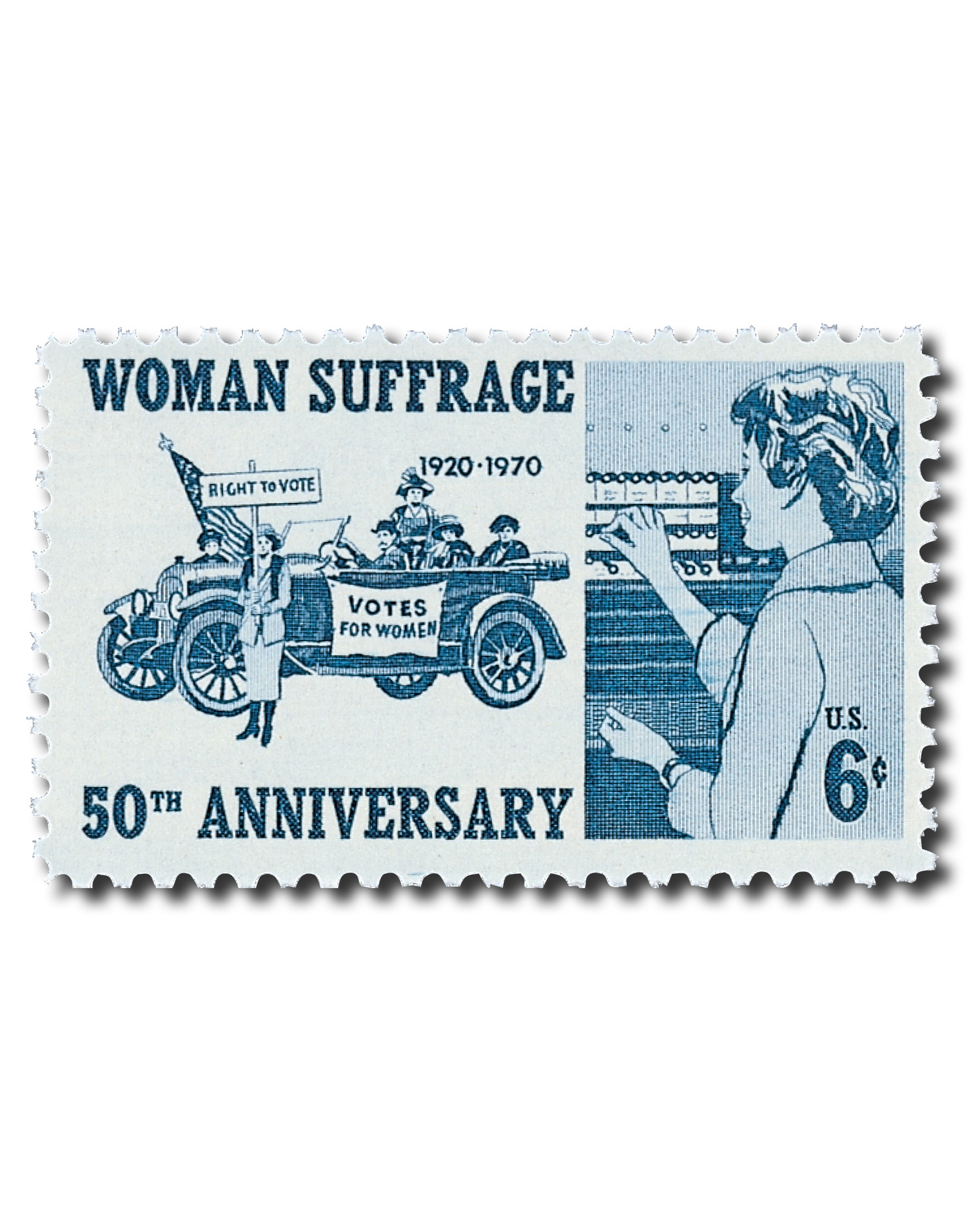 1406 - 1970 6c Woman Suffrage 50th Anniversary - Mystic Stamp Company