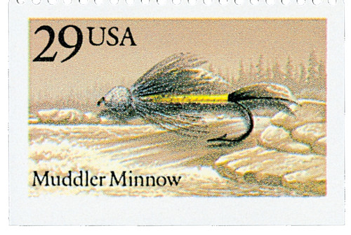2549 - 1991 29c Fishing Flies: Muddler Minnow - Mystic Stamp Company