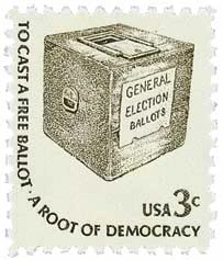 1584 - 1977 3c Americana Series: Early Ballot Box - Mystic Stamp Company