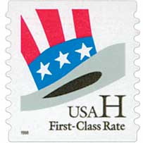 3266 - 1998 33c H-rate Uncle Sam's Hat, coil, 9.9 vertical serpentine ...