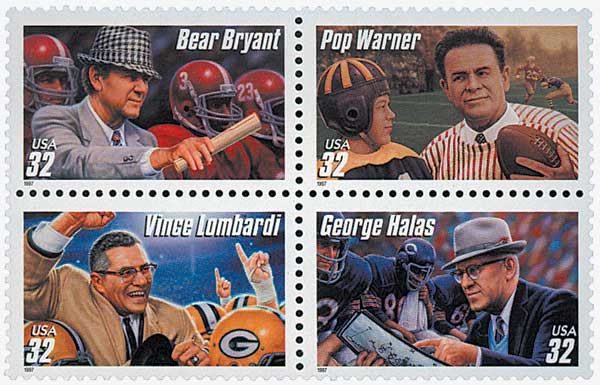 3143-46 - 1997 32c Football Coaches - Mystic Stamp Company