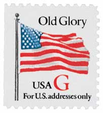 2885 - 1994 32c G-rate Old Glory, red "G", booklet single - Mystic ...