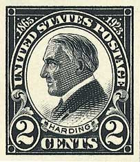 611 - 1923 2c Warren G. Harding, Black, Imperf. - Mystic Stamp Company