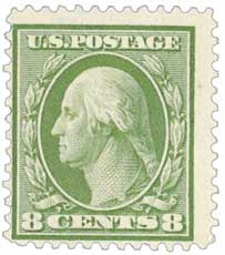 374 - 1910 1c Franklin, Green, Single Line Watermark, Perf. 12 - Mystic ...