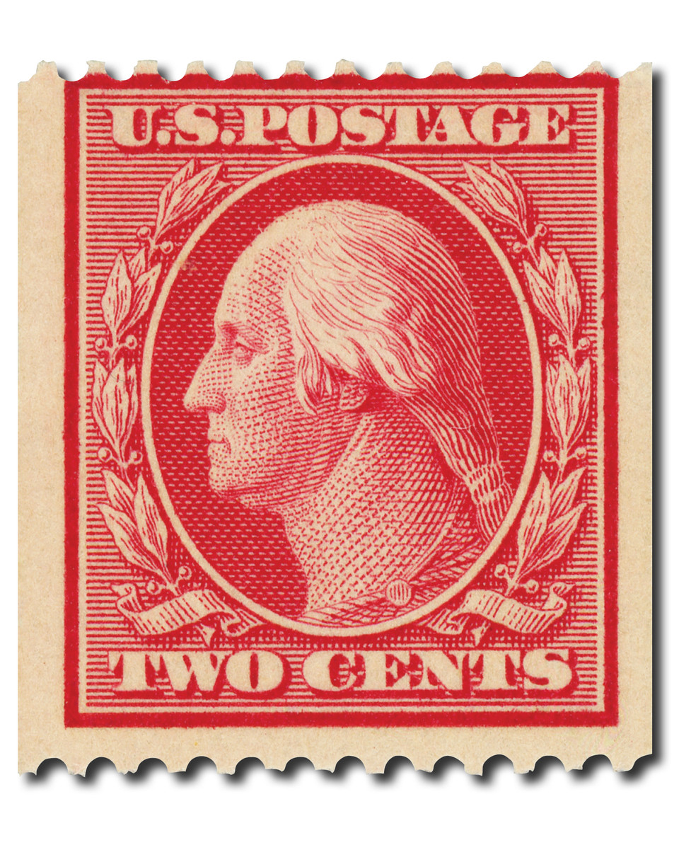 349 - 1909 2c Washington, Carmine, Double Line Watermark, Perf. 12 ...