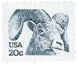 1949 - 1982 20c Bighorn Sheep - Mystic Stamp Company