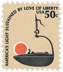1608 - 1979 50c Americana Series - "Betty" Lamp - Mystic Stamp Company