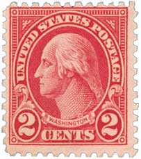 634 - 1926 2c Washington, Carmine, Type I, Perf. 11x10.5 - Mystic Stamp ...