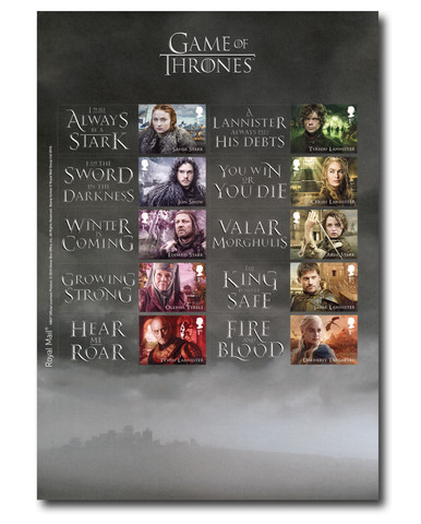 M12164 - 2018 Game of Thrones Collector's Sheet of 10 stamps - Mystic ...