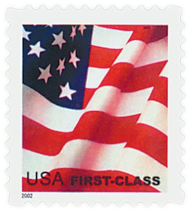 3623 - 2002 37c Flag, non-denominated booklet stamp, 'USPS ...