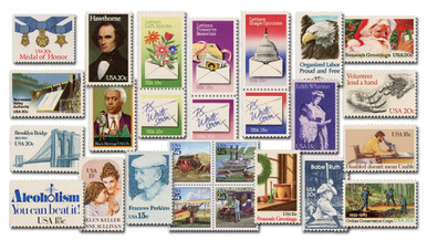 LJ214 - 1980-90 29 Mint Stamps - Mystic Stamp Company
