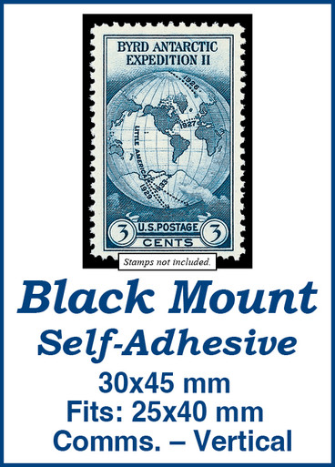 MM5602 - 30x45mm 50 Vertical Black Self-Adhesive Mounts - Mystic Stamp ...