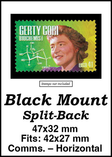 MM621 - 47x32mm 50 Horizontal Black Split-Back Mounts - Mystic Stamp ...