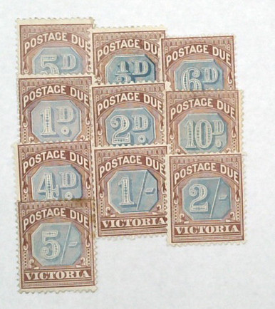 J1-10 - 1890 Victoria - Mystic Stamp Company