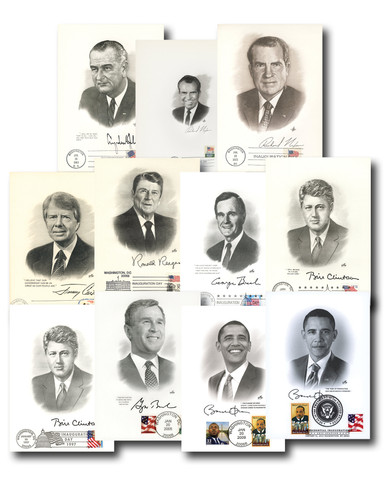 MCV549 - 1965-2013 US Presidential Inauguration Portrait Panels, 11 ...