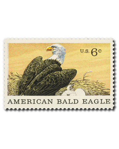 1387 - 1970 6c Natural History: American Bald Eagle - Mystic Stamp Company