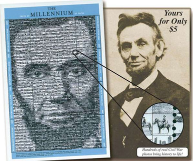 LP251 - Abraham Lincoln Photomosaic Stamp Sheet - Mystic Stamp Company
