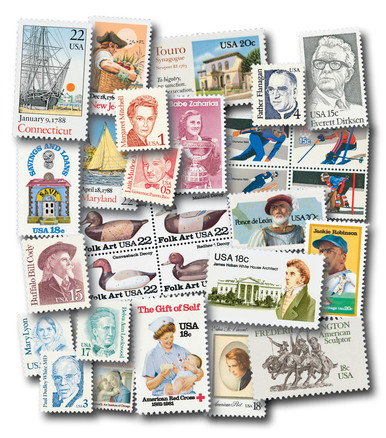 LJ212 - 1980-90 29 Mint Stamps - Mystic Stamp Company
