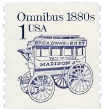 2225 - 1986 1c Transportation Series: 1880s Omnibus, Re-engraved ...