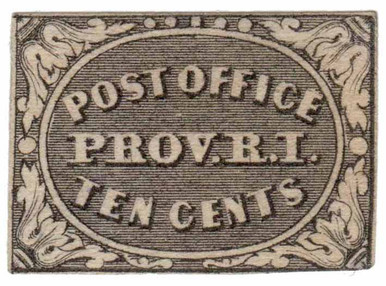 10X2 - 1846 10c Postmaster Provisional, Gray Black - Mystic Stamp Company