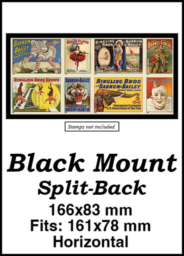 MM6031 - 166x83mm 2 Horizontal Black Split-Back Mounts - Mystic Stamp ...