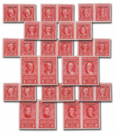 R288a//304a - 1940 1c-$5 US Internal Revenue Stamps, Set of 15 ...